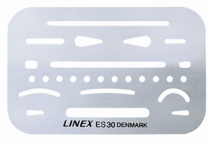 Viskelæderskjold - Linex ES30 Radérskjold - Skabeloner, trekanter og ...