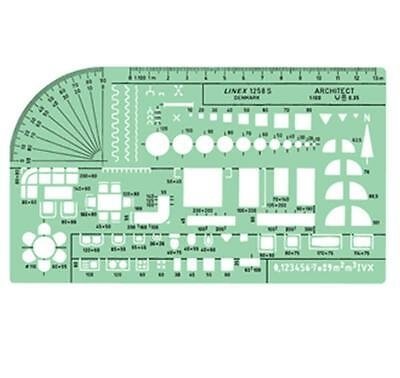 Linex lineal og arkitektskabelon 1:100 - Skabeloner - ARCHITEGN